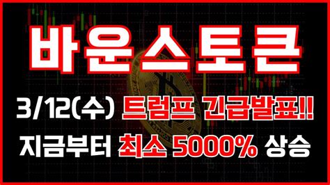 바운스토큰 312수 트럼프 긴급발표 지금부터 최소 5000 상승 바운스토큰전망 바운스토큰코인 바운스토큰