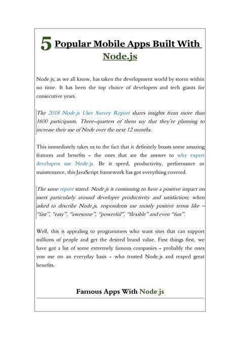 5 Popular Apps Built With Node By Nethues Technologies Web And App