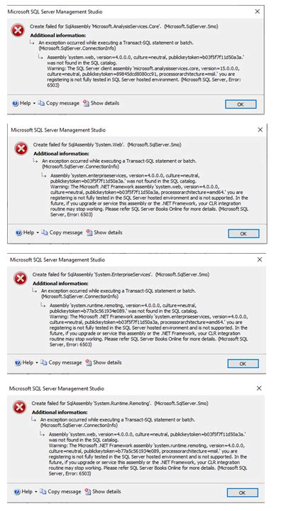 Cant Create Assembly Microsoftanalysisservicesdll On Sql 2019 Db