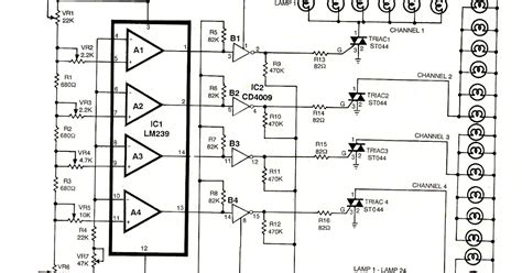 4 Channel Music Operated Triac Psychedelic Lighting Circuit Diagram Guide