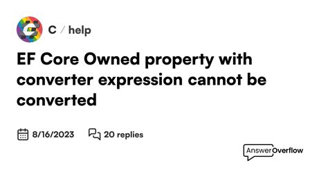 Ef Core Owned Property With Converter Expression Cannot Be Converted C