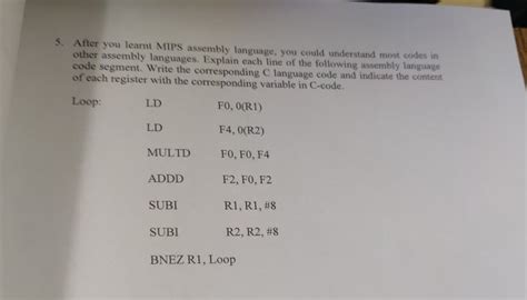 Solved 5 After You Learnt Mips Assembly Language You Could