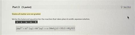 Solved Consider The Following Net Ionic Equation Chegg