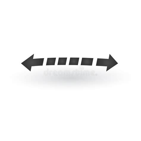 directional 3d dashed two opposite directions stretch arrows icon with