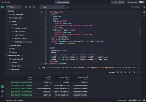Web Console QuestDB