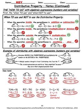Simplifying Evaluating Writing Algebraic Expressions Unit TPT