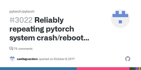 reliably repeating pytorch system crash reboot when using imagenet