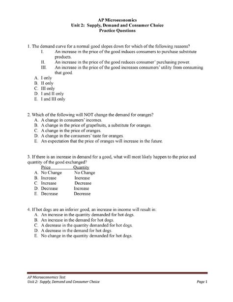 Microeconomics Practice Studocu