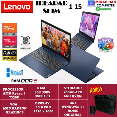 Jual Lenovo Ideapad Slim Ryzen U Gb Ddr Tb Ssd Fhd Windows Home Original