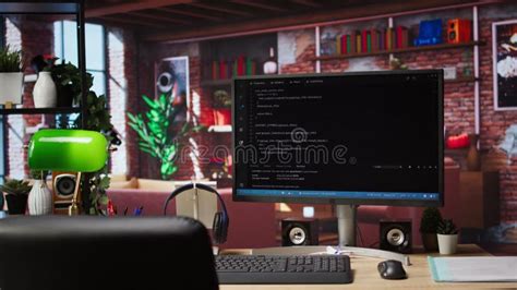 Coding Interface Shown On Computer Screen On Desk Stock Footage Video Of Work Digital 356462620