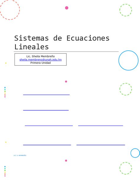 Sistemas De Ecuaciones Lineales Pdf Sistema De Ecuaciones Lineales