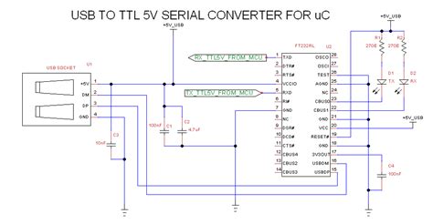 Ft232rl Usb To Serial Schematic Ft232rl Serial Usb Ttl Modul