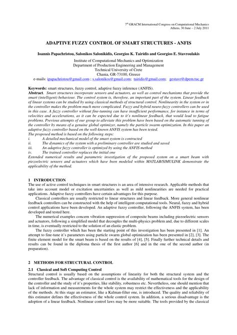 pdf adaptive fuzzy control of smart structures anfis