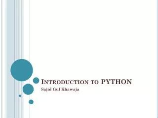Ppt Python Programming Introduction By Dr Krishna Powerpoint Presentation Id