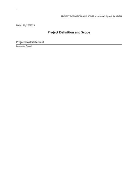 Project Scope Statement Pdf