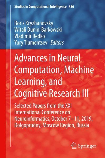 Advances In Neural Computation Machine Learning And Cognitive Research Iii Fachbuch Bücher De