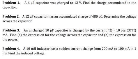 Solved Problem capacitor A μF capacitor was charged to Chegg com