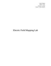 Electric Field Mapping Lab Report Arjun Tandon Physics L October Partner Casey
