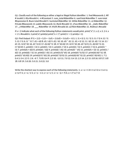 Python Operators Pdf