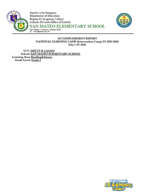 Nlc Accomplishment Report 2024 Pdf