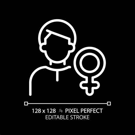 Animus Pixel Perfect White Linear Icon For Dark Theme Image Of Man Male Qualities In Woman