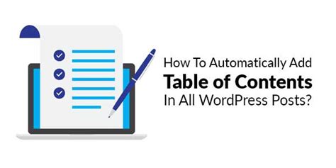How To Automatically Add Table Of Contents In All Wordpress Posts