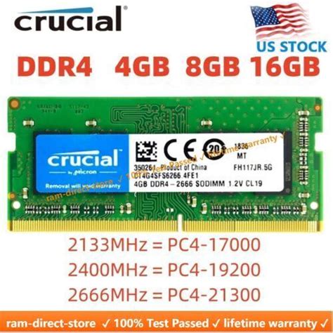 Crucial Ddr4 4gb 8gb 16gb 3200 2400 2666 Memory So Dimm Laptop Ram