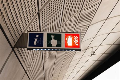 Public Signage Information Exit WC Icons Directional Indicator Wayfinding System Stock