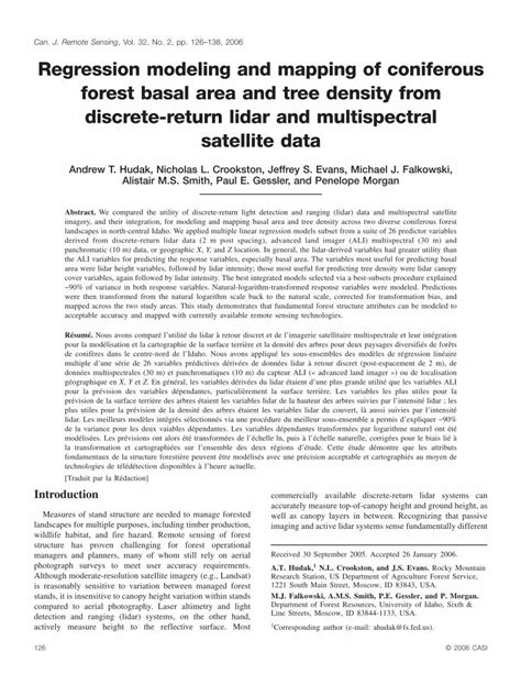 pdf regression modeling and mapping of coniferous forest basal area
