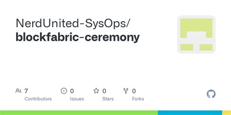 GitHub NerdUnited SysOps Blockfabric Ceremony