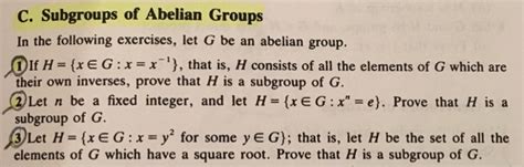 solved c subgroups of abelian groups in the following
