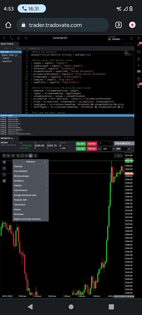 Code Editorcustom Indicator Rtradovate