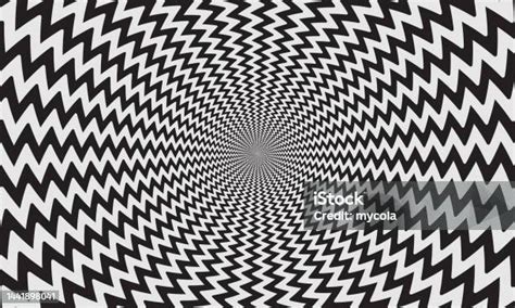 기하학적 착시 디자인 원형 사이키델릭 패턴 흰색과 검은색 예술 배경입니다 강렬하고 밝은 색상에 대한 스톡 벡터 아트 및 기타