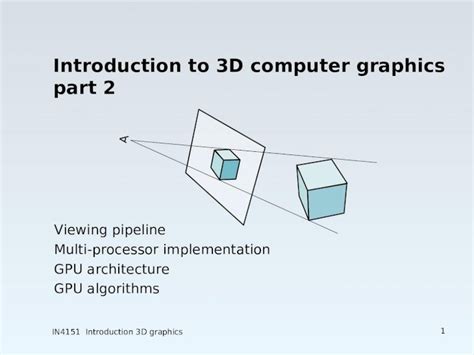 ppt in4151 introduction 3d graphics 1 introduction to 3d computer