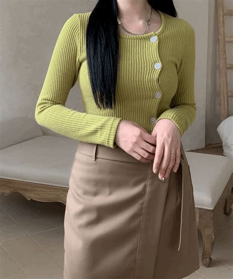 4col 스위티 골지 언발란스 가디건 에이블리