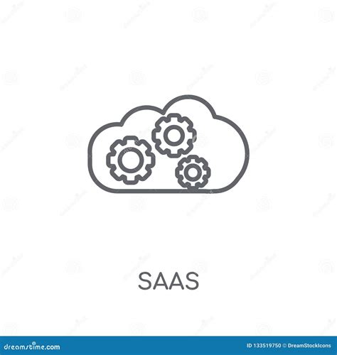 Saas Outline Icon Simple Linear Element Illustration Isolated Line Saas Icon On White