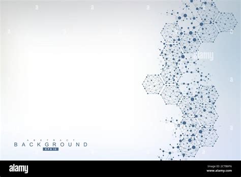 Hexagonal Abstract Background Big Data Visualization Global Network Connection Medical