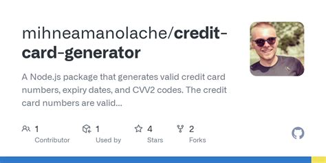 Github Mihneamanolache Credit Card Generator A Node Js Package That Generates Valid Credit