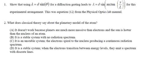 Solved Show That Using Lambda D Sin Theta For A