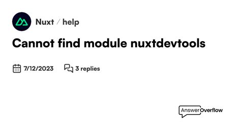 Cannot Find Module `nuxtdevtools` Nuxt