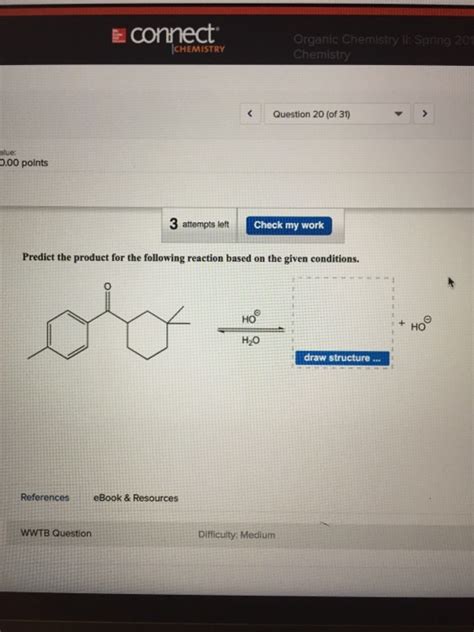 Solved Predict the product for the following reaction based | Chegg.com