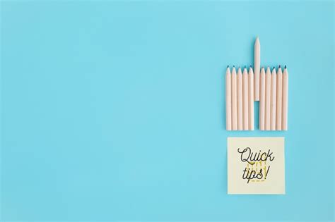 Premium PSD Tips Concept With Sticky Notes And Pencils
