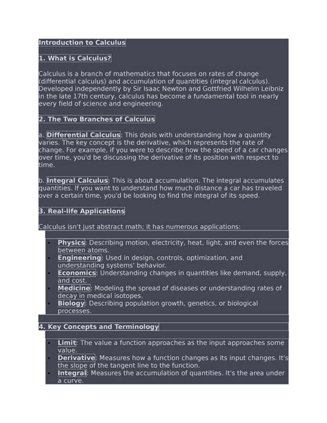 Introduction To Calculus Introduction To Calculus What Is Calculus Calculus Is A Branch Of