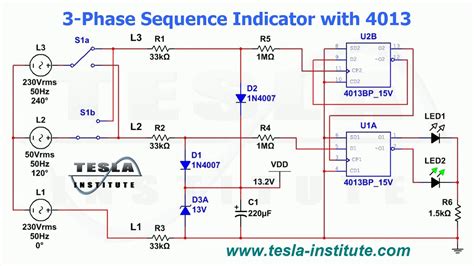 3 Phase Sequence Indicator With 4013 Youtube