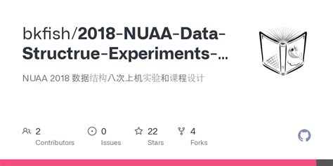GitHub bkfish NUAA Data Structrue Experiments design NUAA 数据结构八次上机实验和课程设计