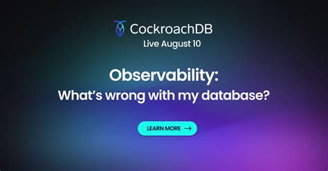 The Cockroach Hour Observability Whats Wrong With My Database