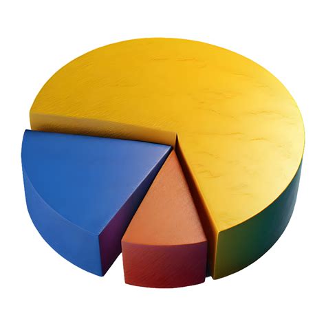 AI Generated Multicolored Pie Chart D Isolated On Transparent Background PNG