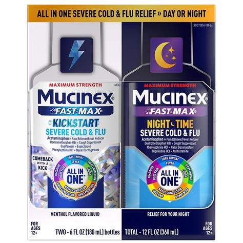 Mucinex Fast Max Maximum Strength Kickstart Day And Nighttime Severe Cold And Flu Medicine Walgreens