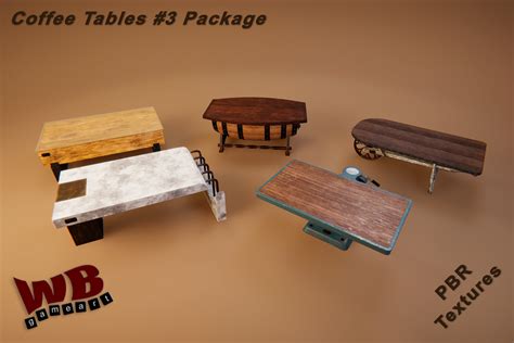 Coffee Tables 3 Package 3d Furniture Unity Asset Store