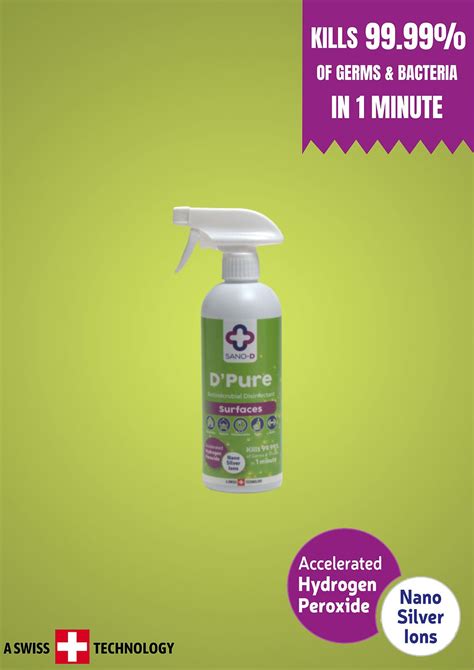 Dpure Medical Grade Surface Disinfectant 500ml Spray Sano D